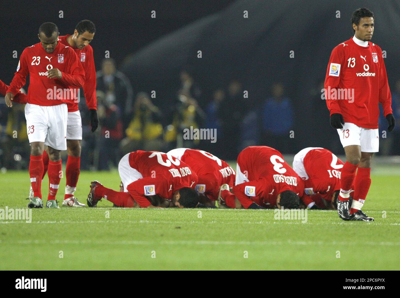 African champion Egypt's Al Ahly's Mohamed Aboutrika (22) reacts with ...