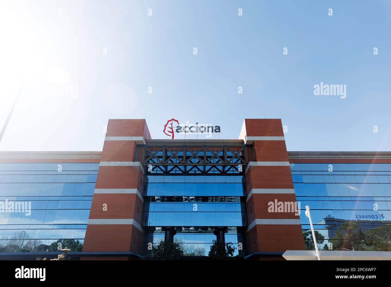 Facade of Acciona's headquarters on March 13, 2023, in Madrid (Spain ...