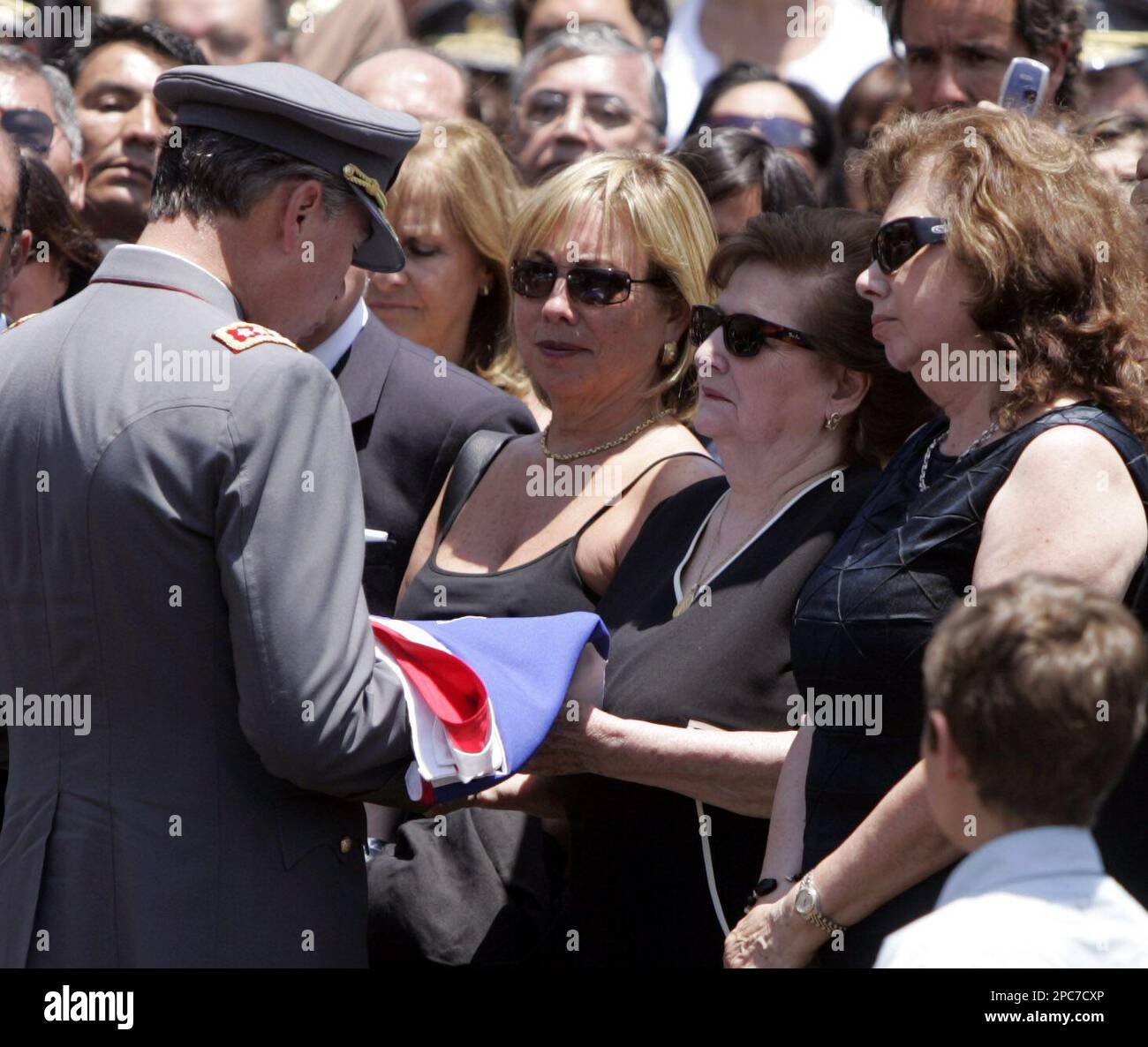 Lucia Hiriart de Pinochet, second from right, wife of former military ...