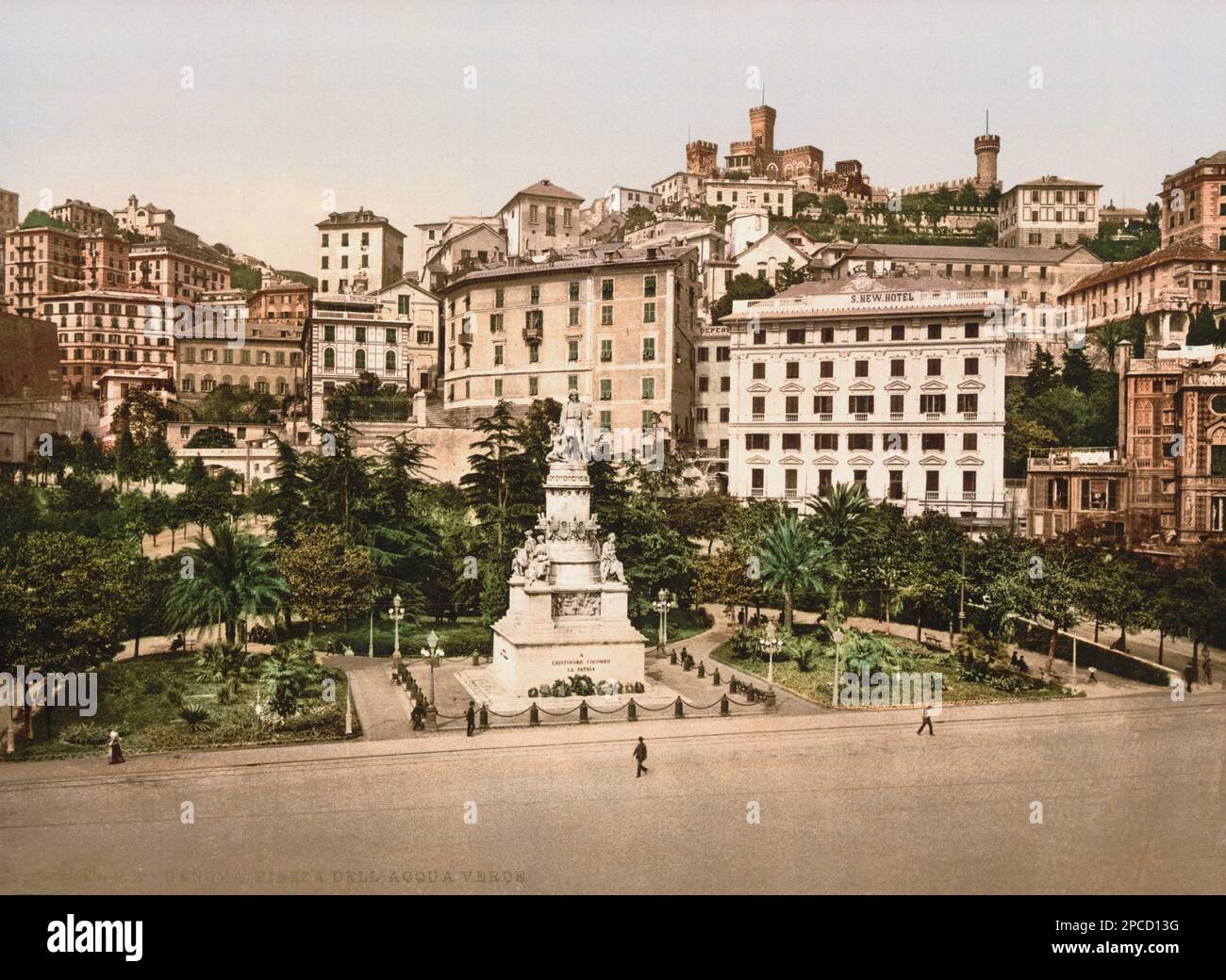 1905 environ , GÊNES, ITALIE : le monument de l'esplorer italien ...