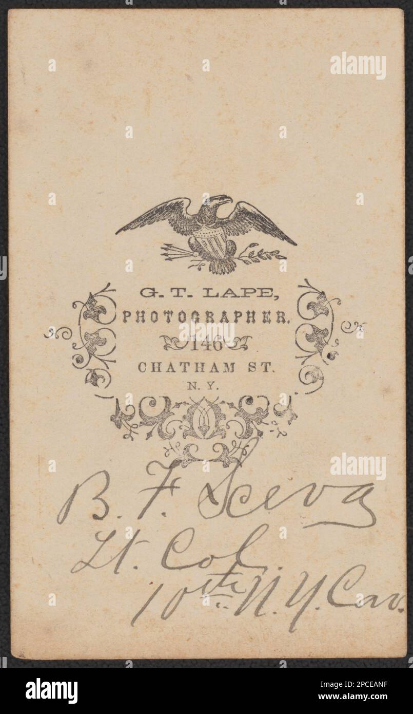 Lieutenant-colonel Benjamin Franklin Sceva of Co A, 1st New York Cavalry Regiment and Co F, 10th ...