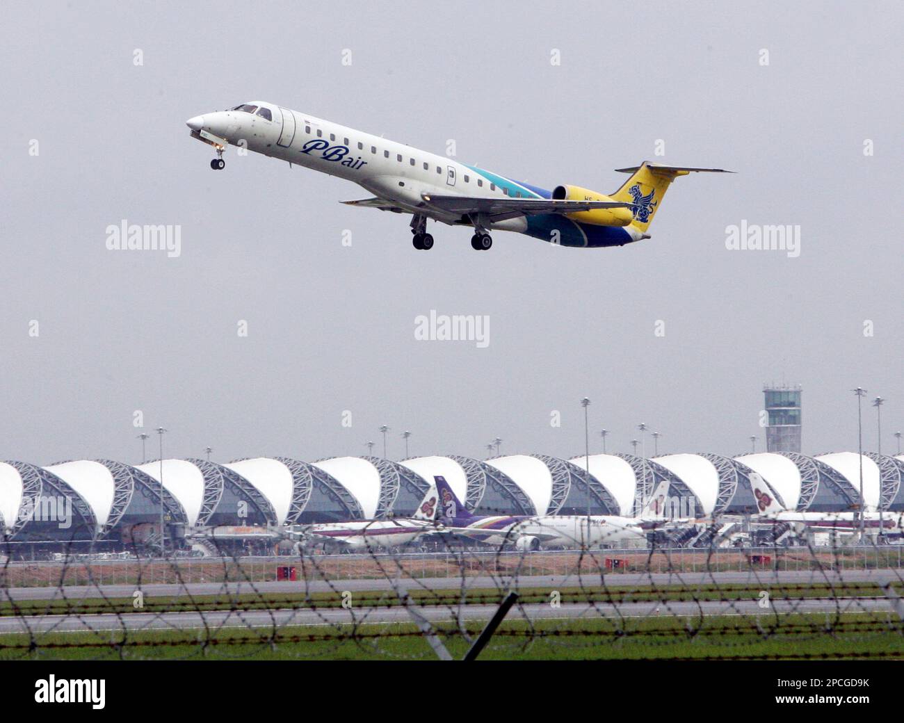 A PB Air plane takes off from newly opened Suvarnabhumi Airport in ...