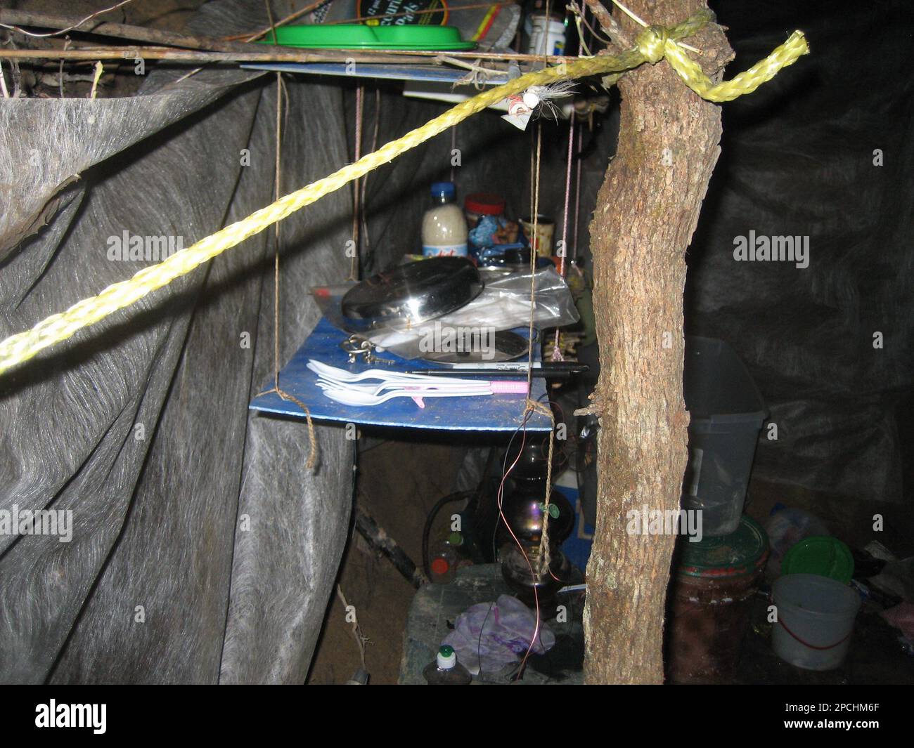The scene inside a hand dug bunker near Lugoff, S.C., is shown Saturday ...
