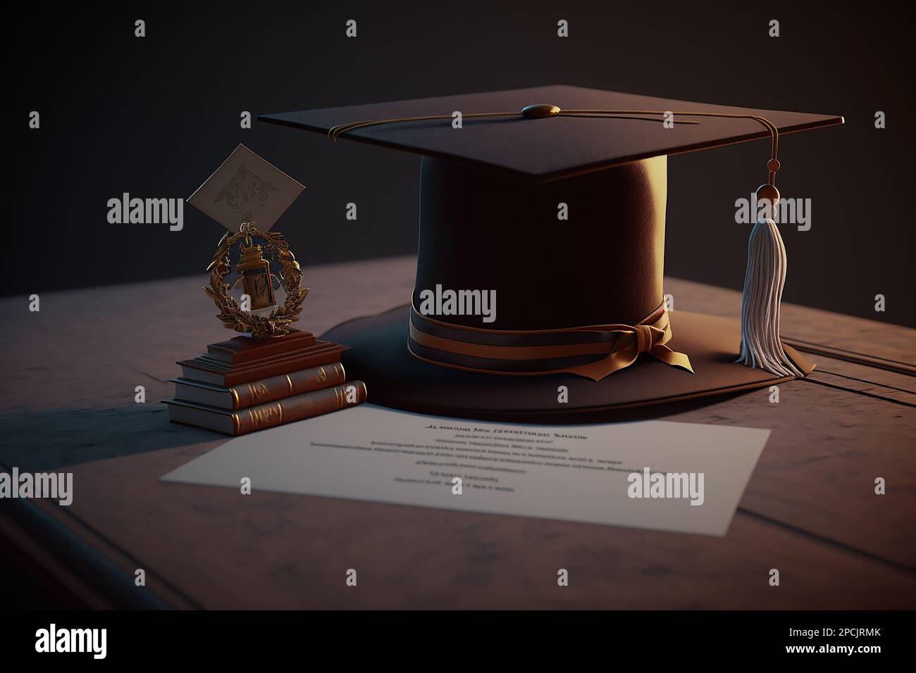 le chapeau du diplômé. diplôme d'études universitaires. Chapeau de ...