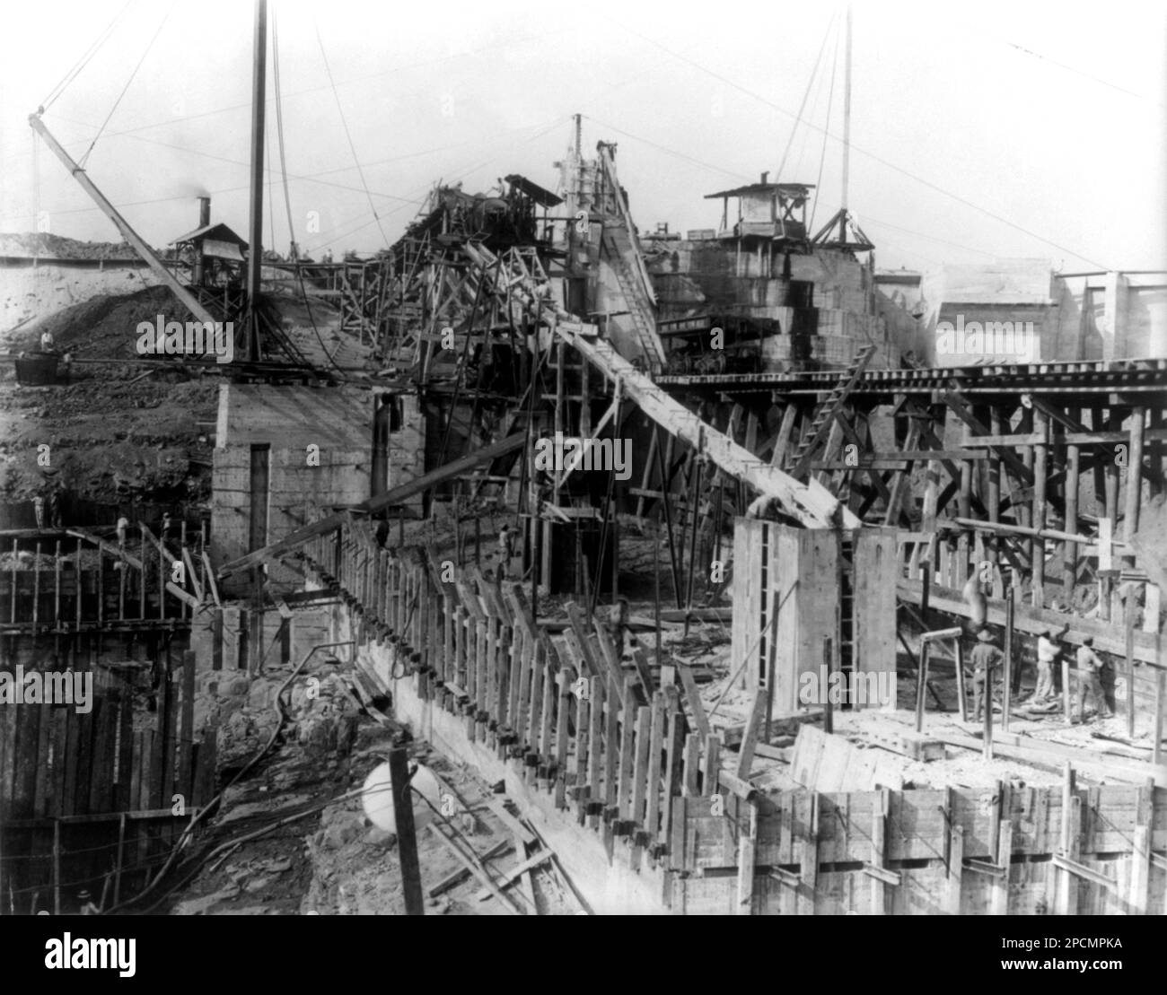 PANAMA : Construction du canal de Panama, 1913 , photo de H.N. RUDD ...