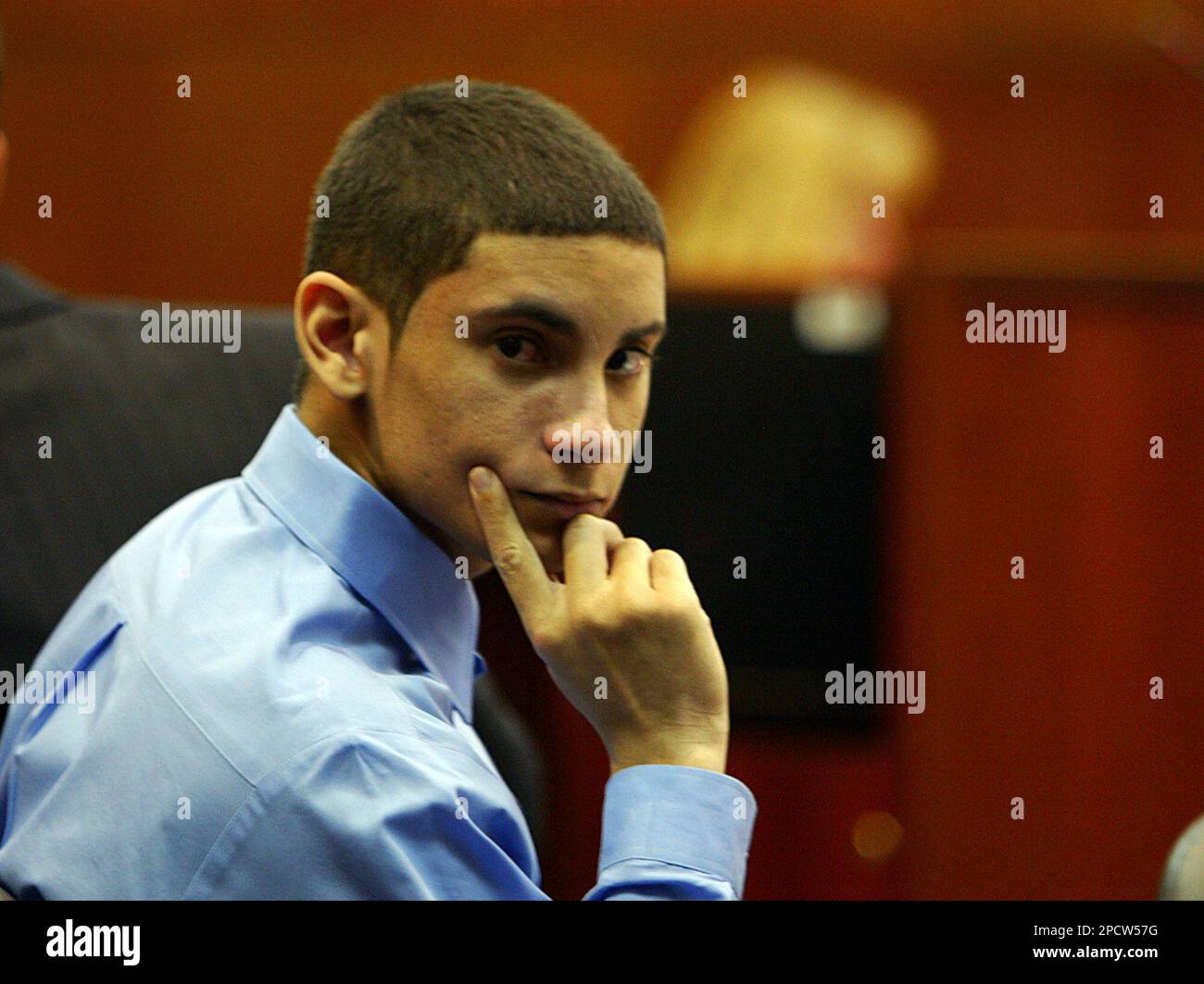 Michael Salas glances around the courtroom in St. Augustine, Fla ...