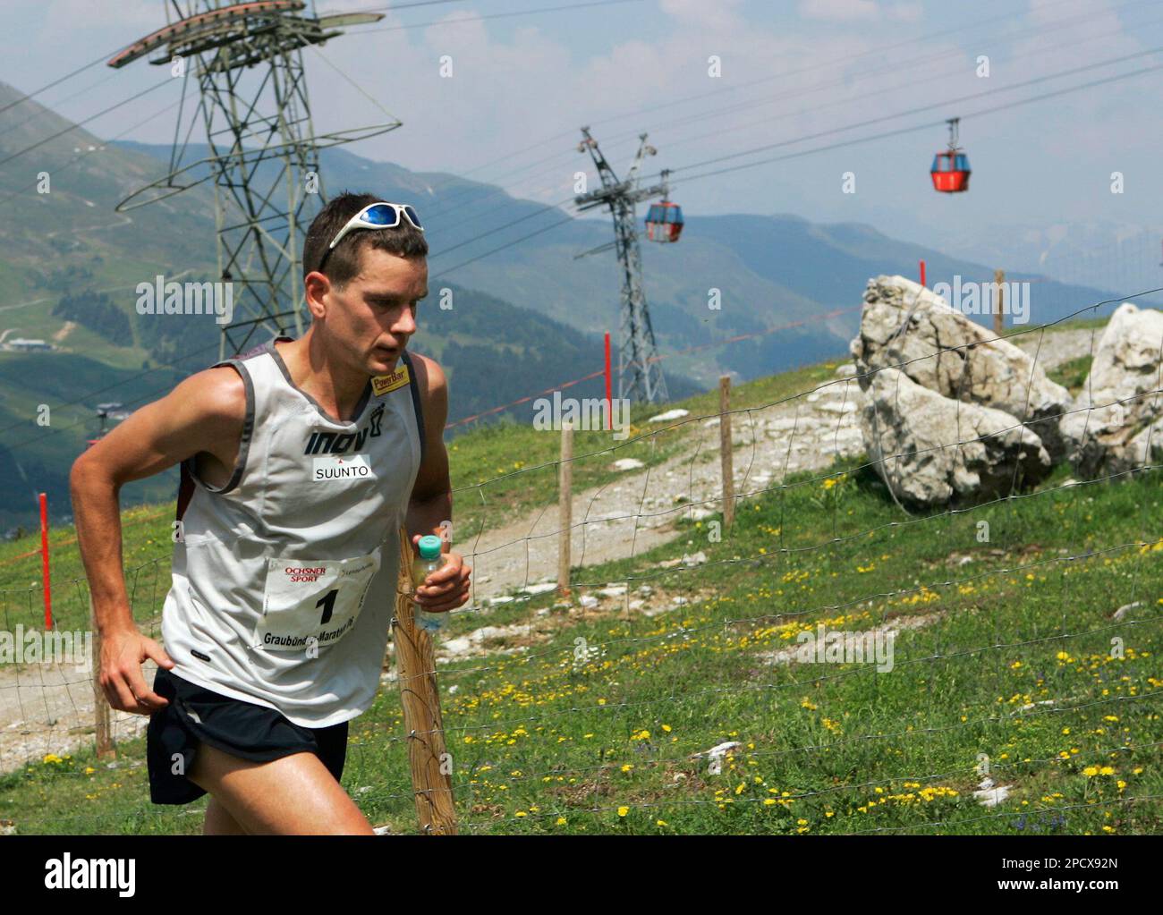 Jonathan Wyatt from New Zealand on his way to win the Graubuenden ...