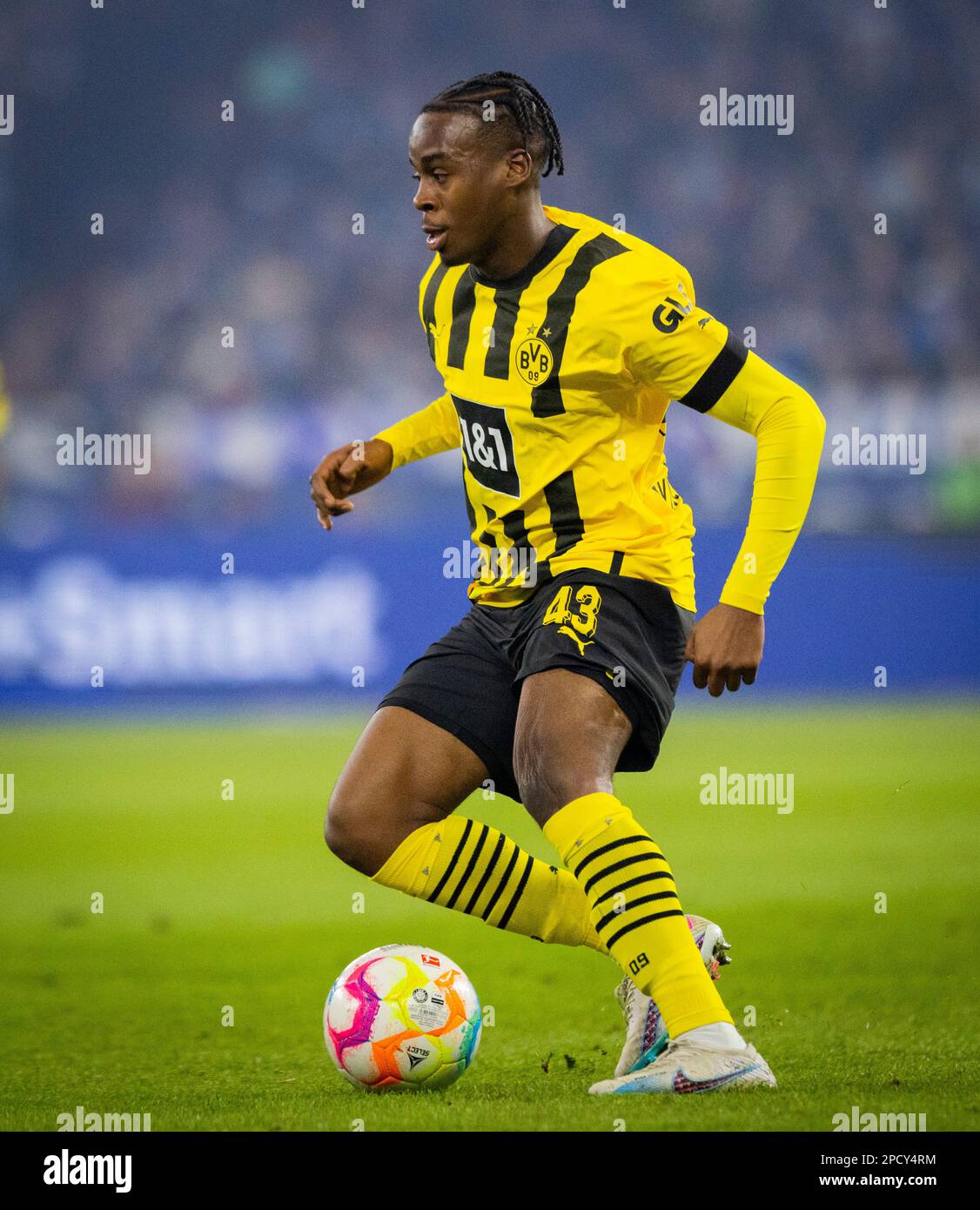 Gelsenkirchen, Allemagne. 11th mars 2023. Jamie Bynoe-Gittens (BVB) FC ...