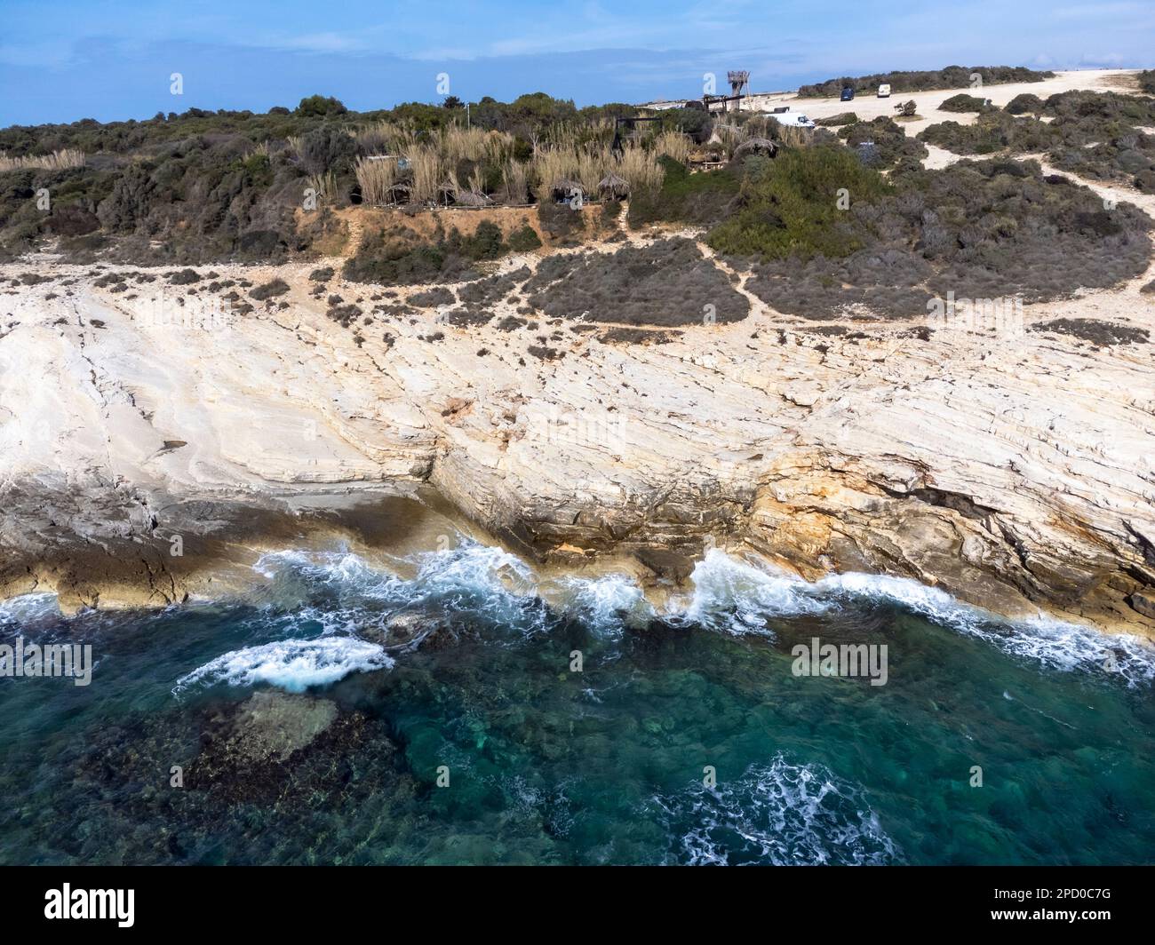 Tir de drone sur le cap Kamenjak, une zone naturelle protégée à l ...