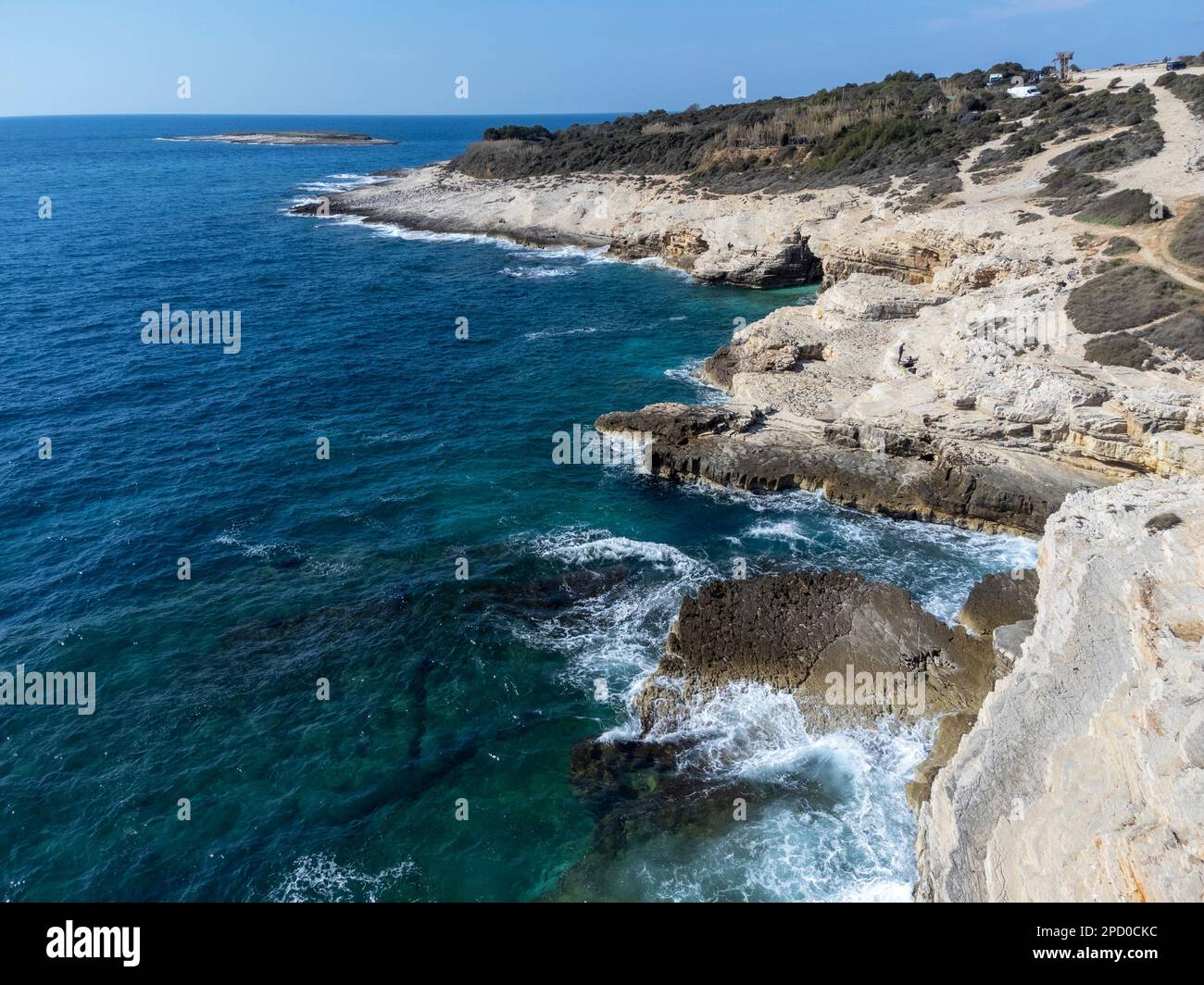 Tir de drone sur le cap Kamenjak, une zone naturelle protégée à l ...