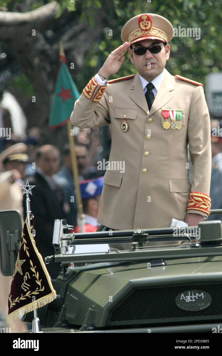 Moroccos king Mohammed VI chairs a military parade to celebrate the ...