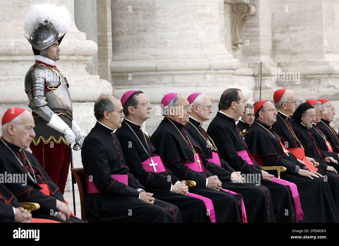 Vatican Swiss Guards commander Colonel Elmar Theodore Mader, left ...