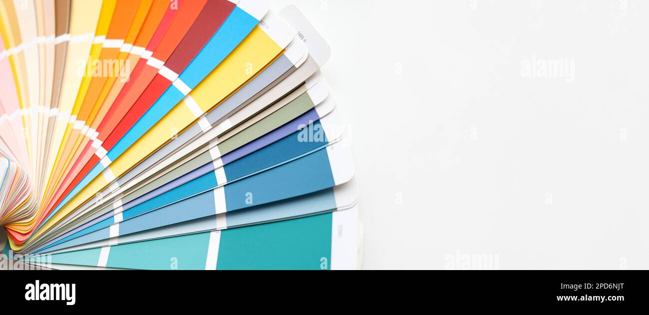 Gros plan du guide couleur. Assortiment de couleurs pour le design ...