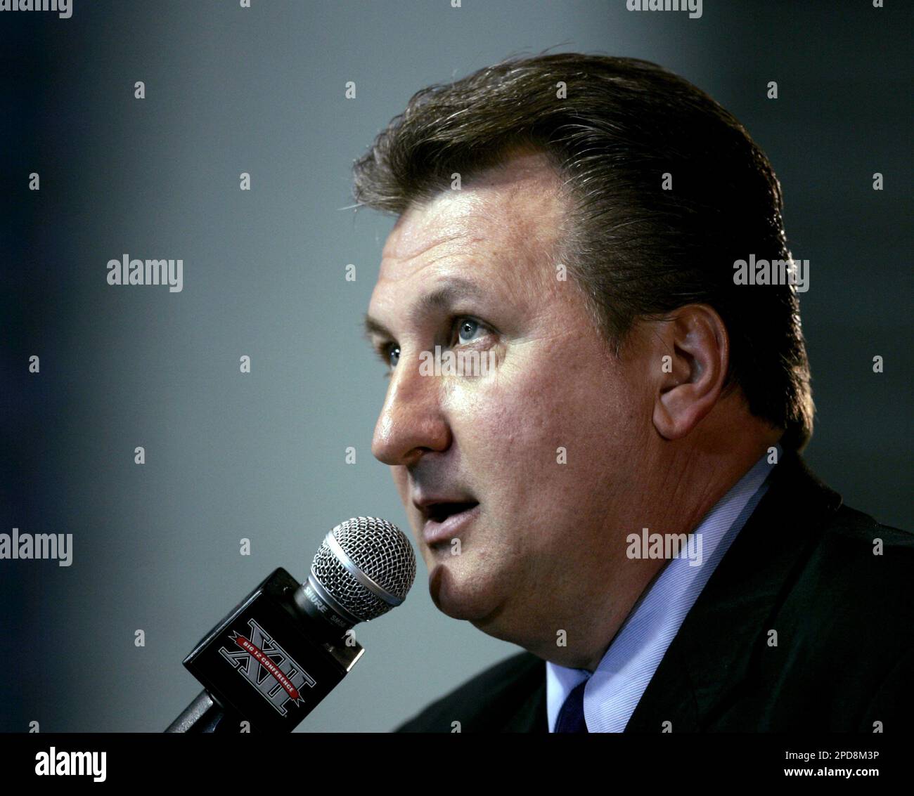 New Kansas State basketball coach Bob Huggins speaks during a news ...