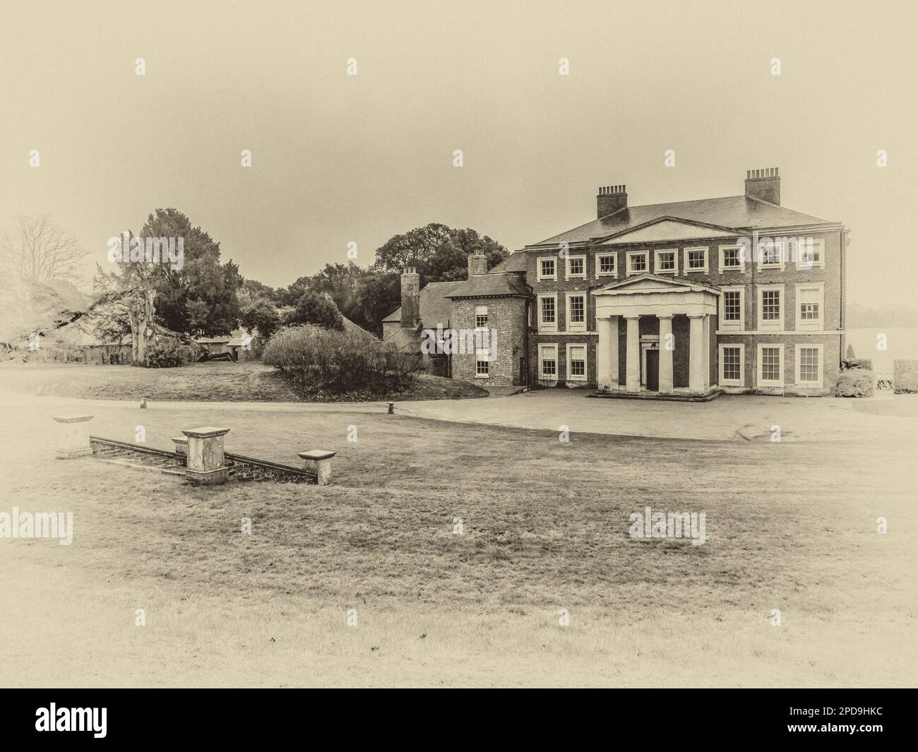 Goodnestone manoir en noir et blanc Banque de photographies et d’images ...
