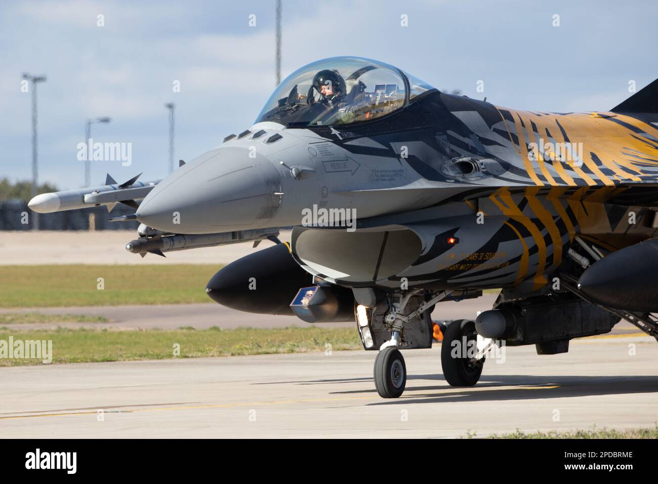 La Force aérienne belge X-Tiger F-16AM combat le taxiing de faucon à la ...