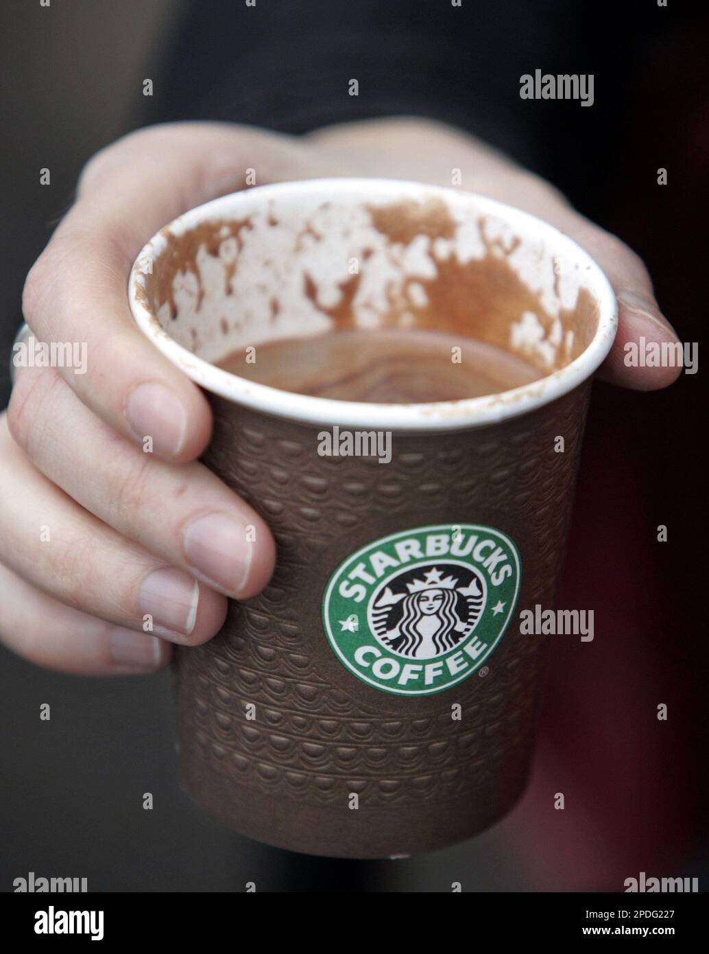 A Starbucks "Chantico" drink is displayed outside one of the coffee ...