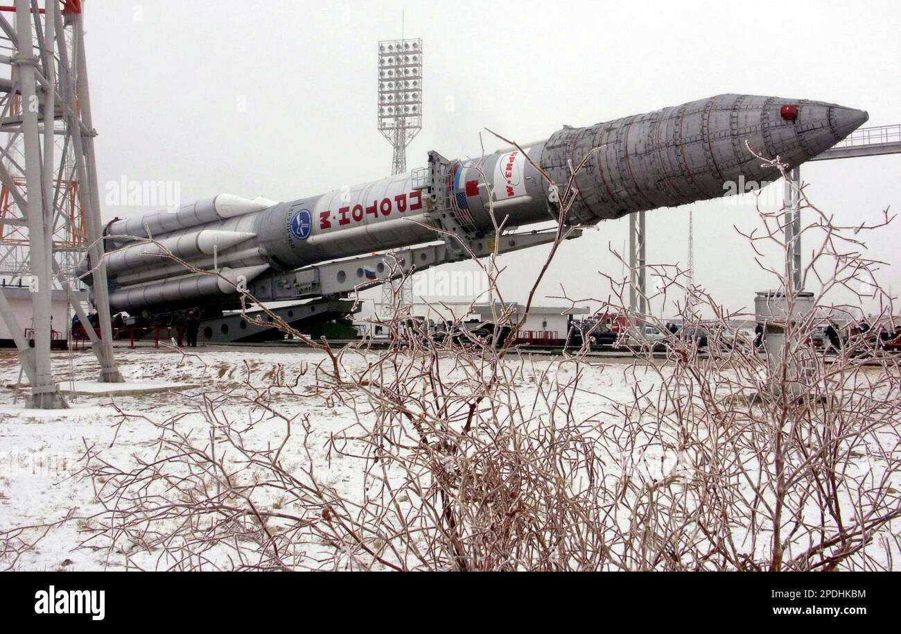 A Russian Proton-M booster with a U.S. built AMS-23/WorldSat satellite ...