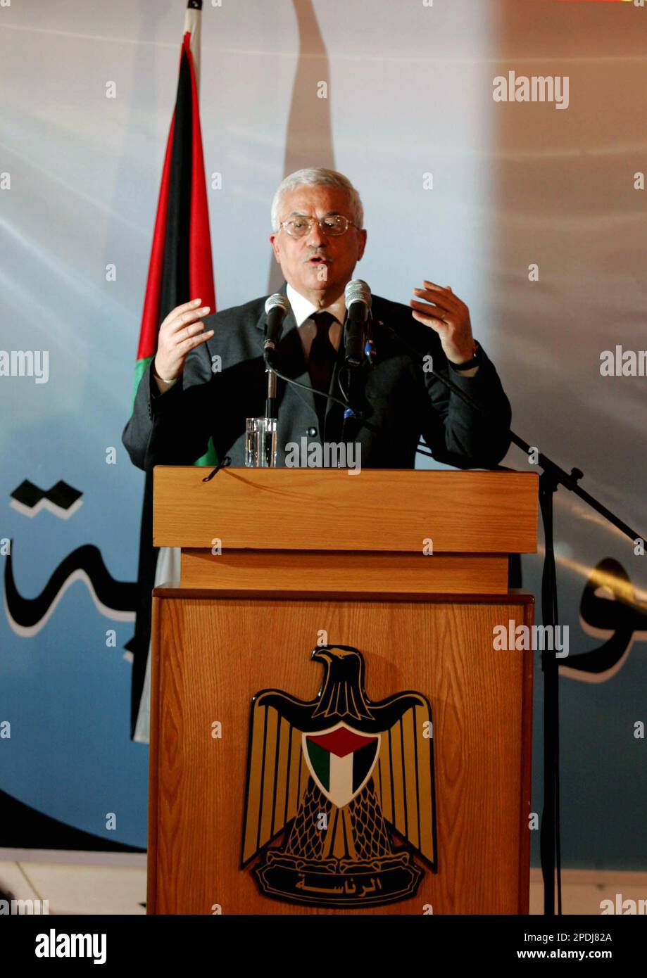 Palestinian Autority President Mahmoud Abbas, also known as Abu Mazen ...