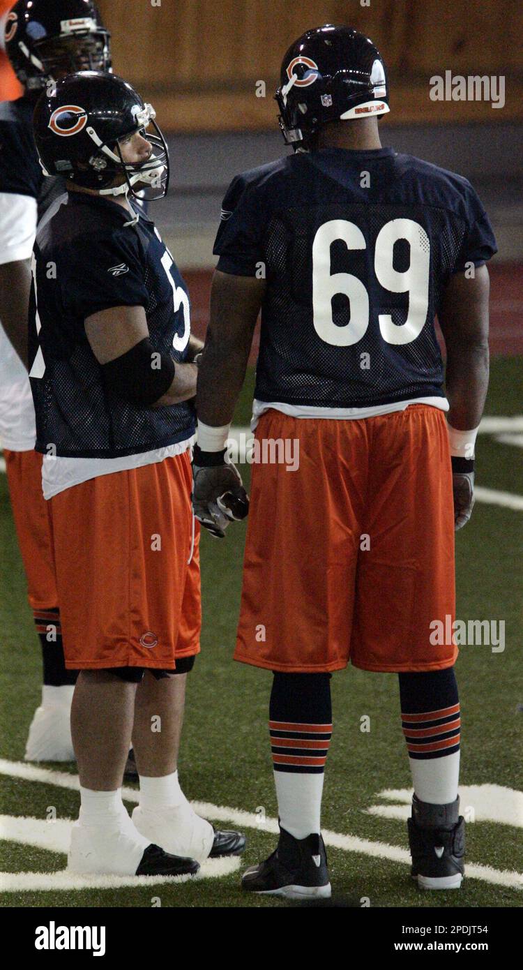 Chicago Bears offensive linemen Olin Kreutz (57) and Fred Miller (69 ...