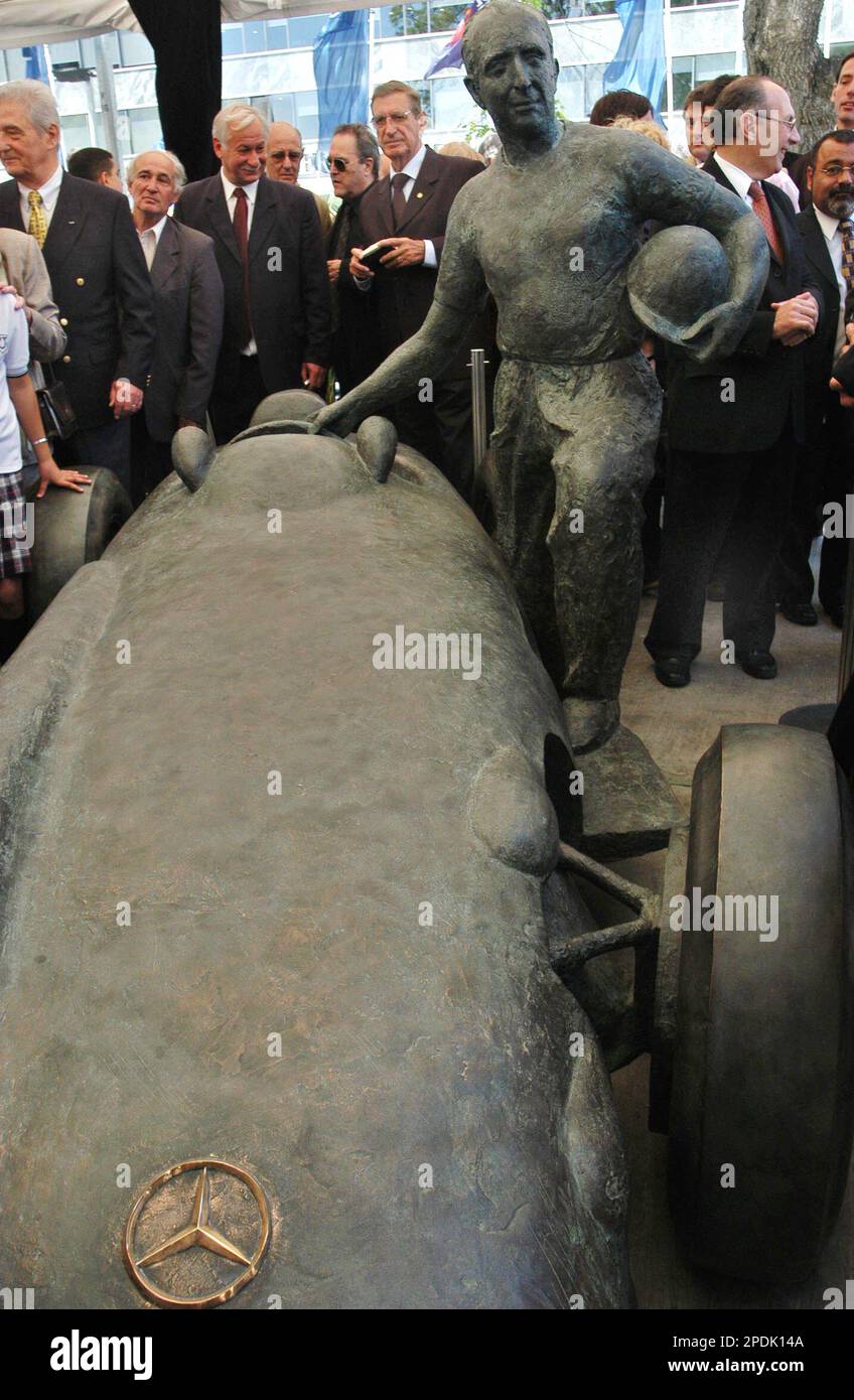 The bronze statue to Argentina's legendary five-time Formula One ...