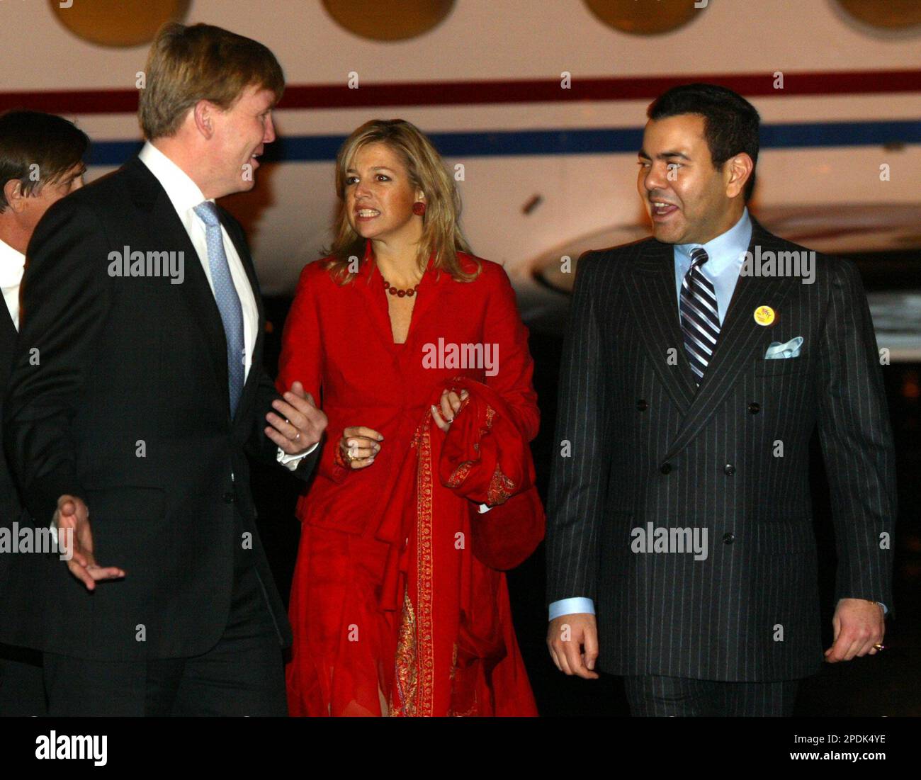 Moroccan Prince Moulay Rachid (R) greets Dutch Crown Prince Willem ...