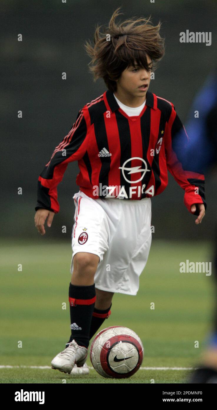 AC Milan's Christian Maldini, the eight-year-old son of Italian soccer ...