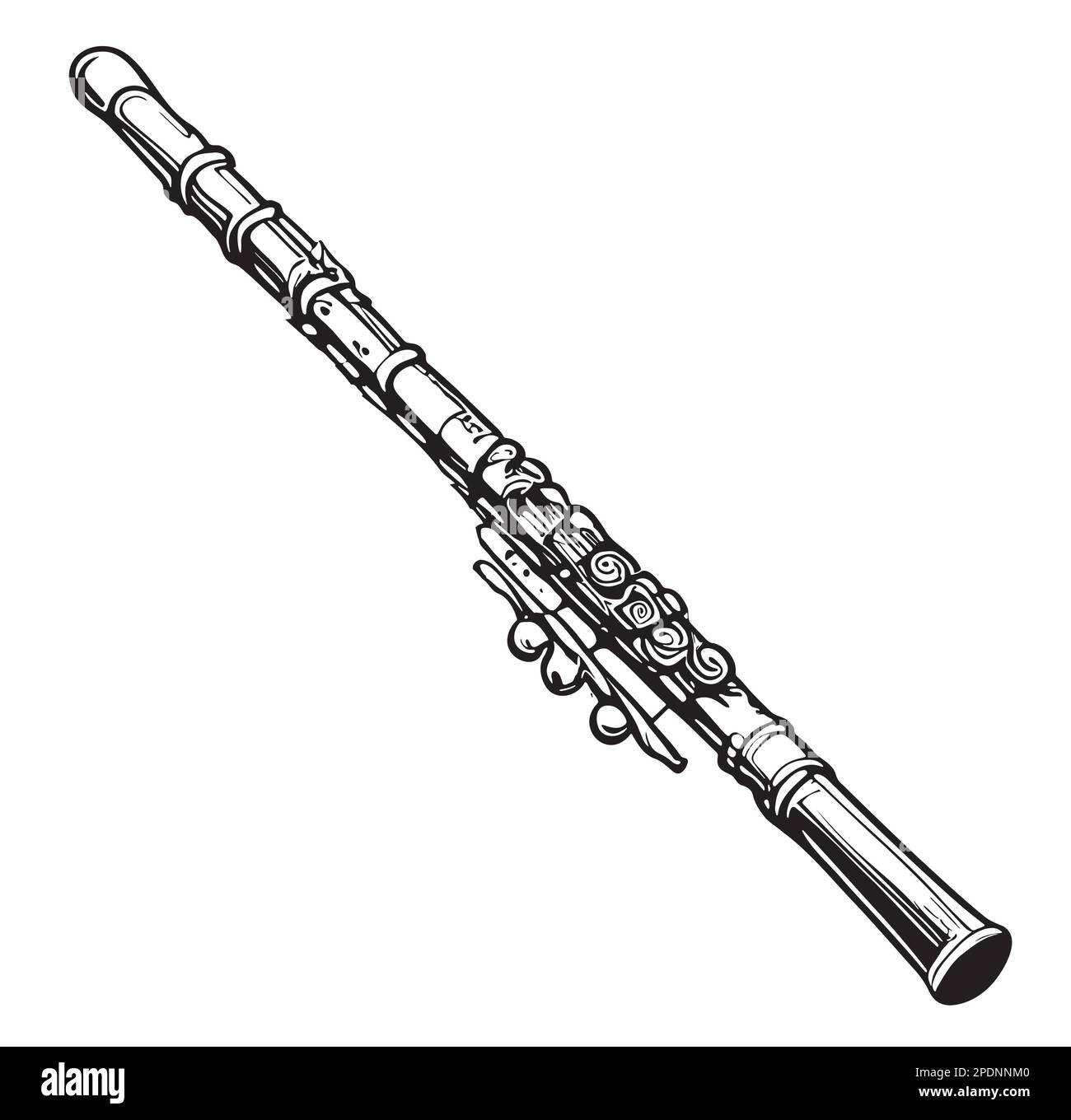 Flute music background Banque d'images noir et blanc - Alamy
