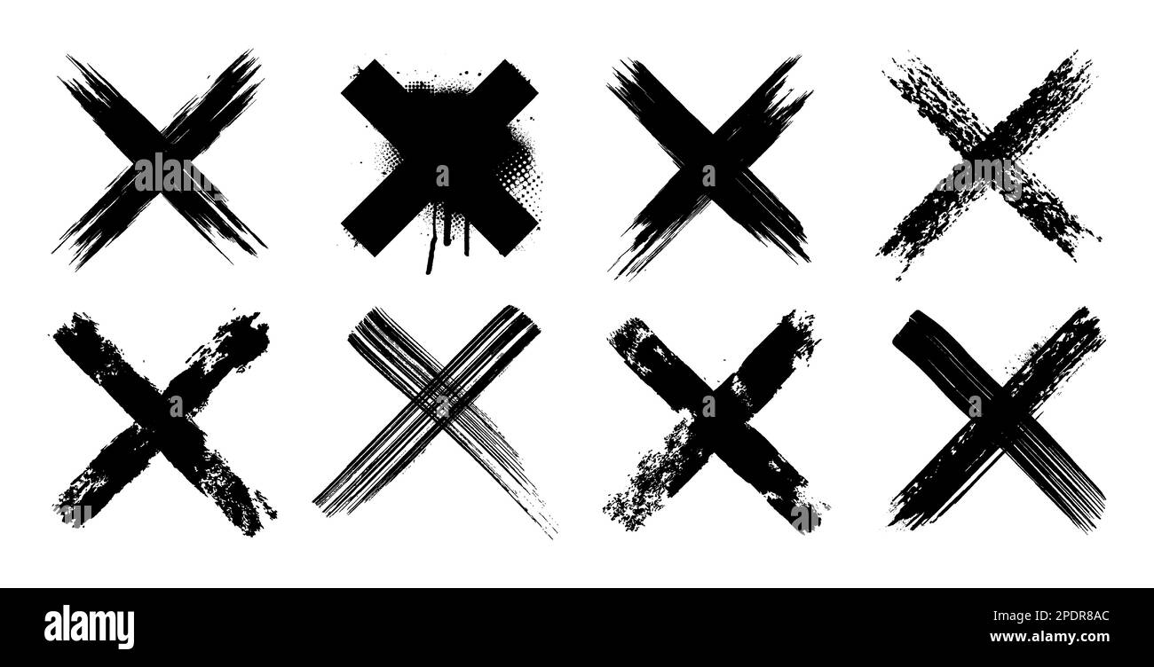 Collection de croix X. Peindre le panneau de coup de pinceau ...