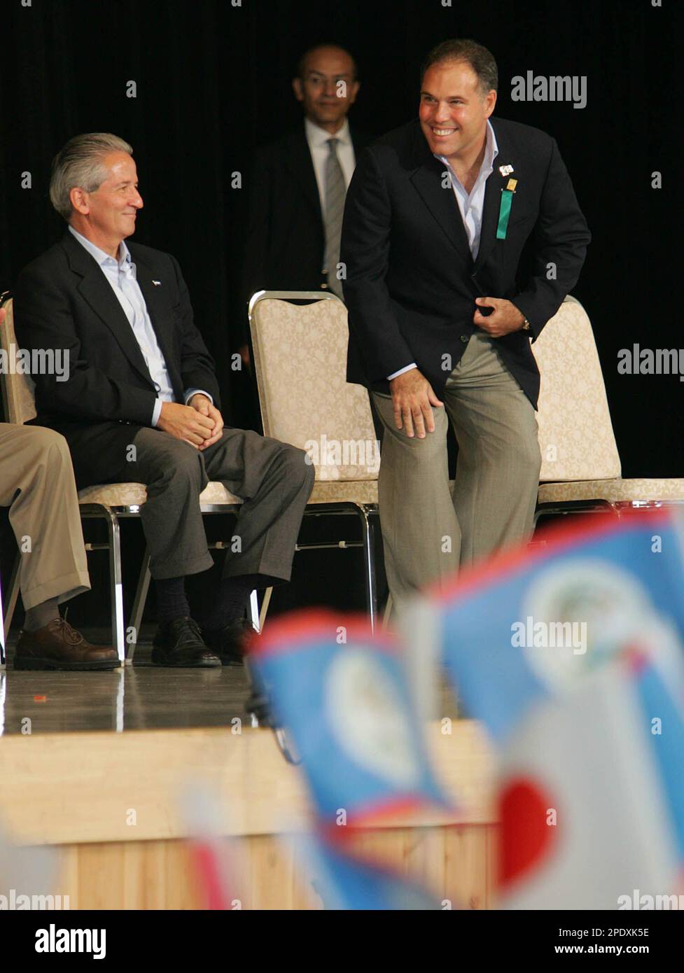 Panamanian Vice President Samuel Lewis Navarro, right, acknowledges ...