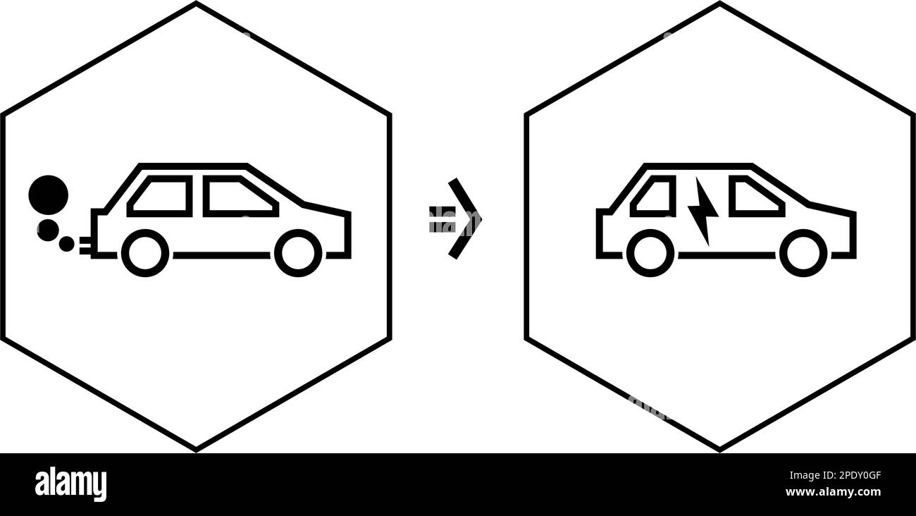 Icône pour passer des moteurs à combustion à la mobilité électronique ...