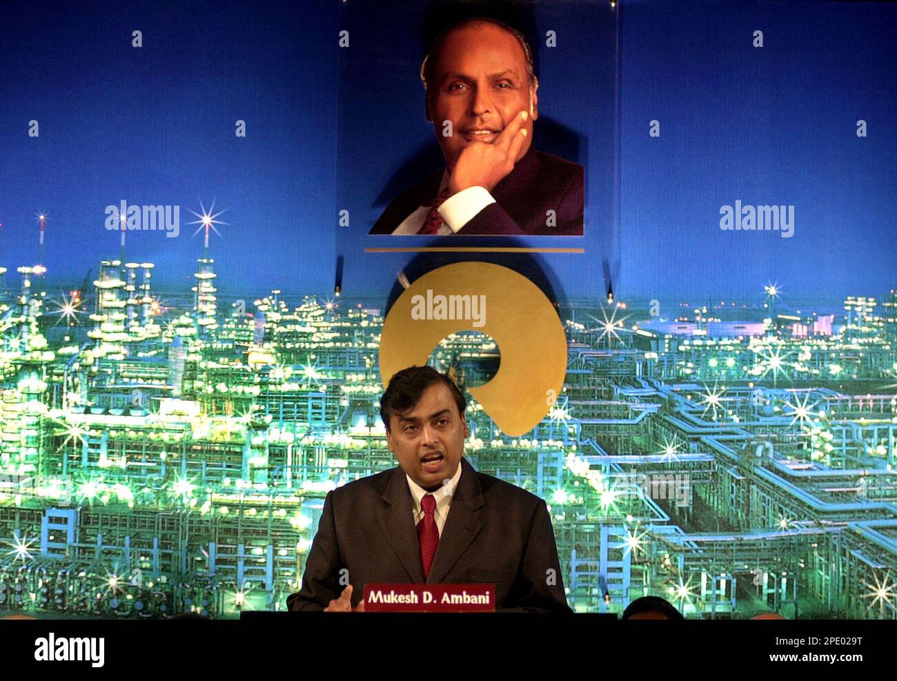 Chairman Reliance Industries Limited (RIL) Mukesh Ambani speaks at the company's annual general ...
