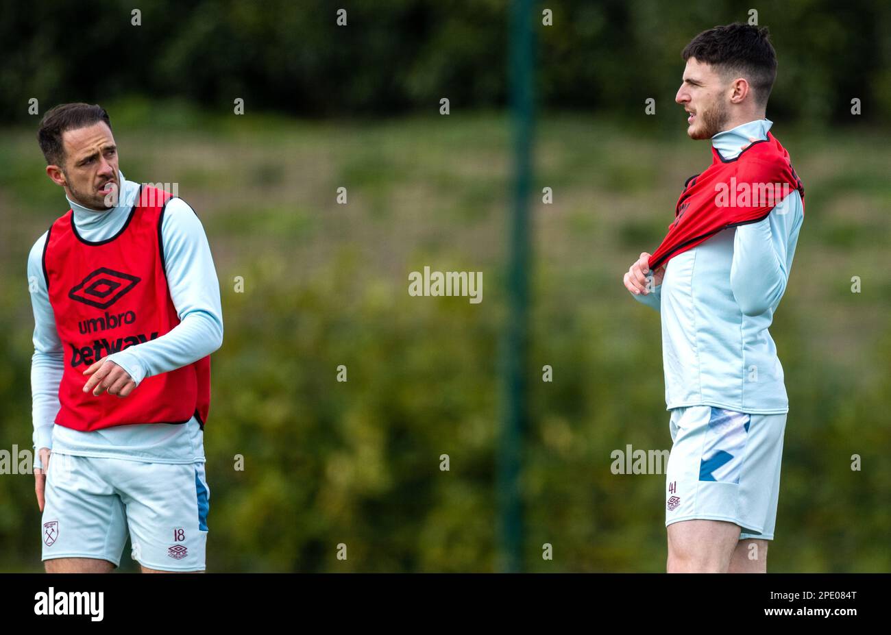 Danny ings et Declan Rice de West Ham United lors d'une séance d ...