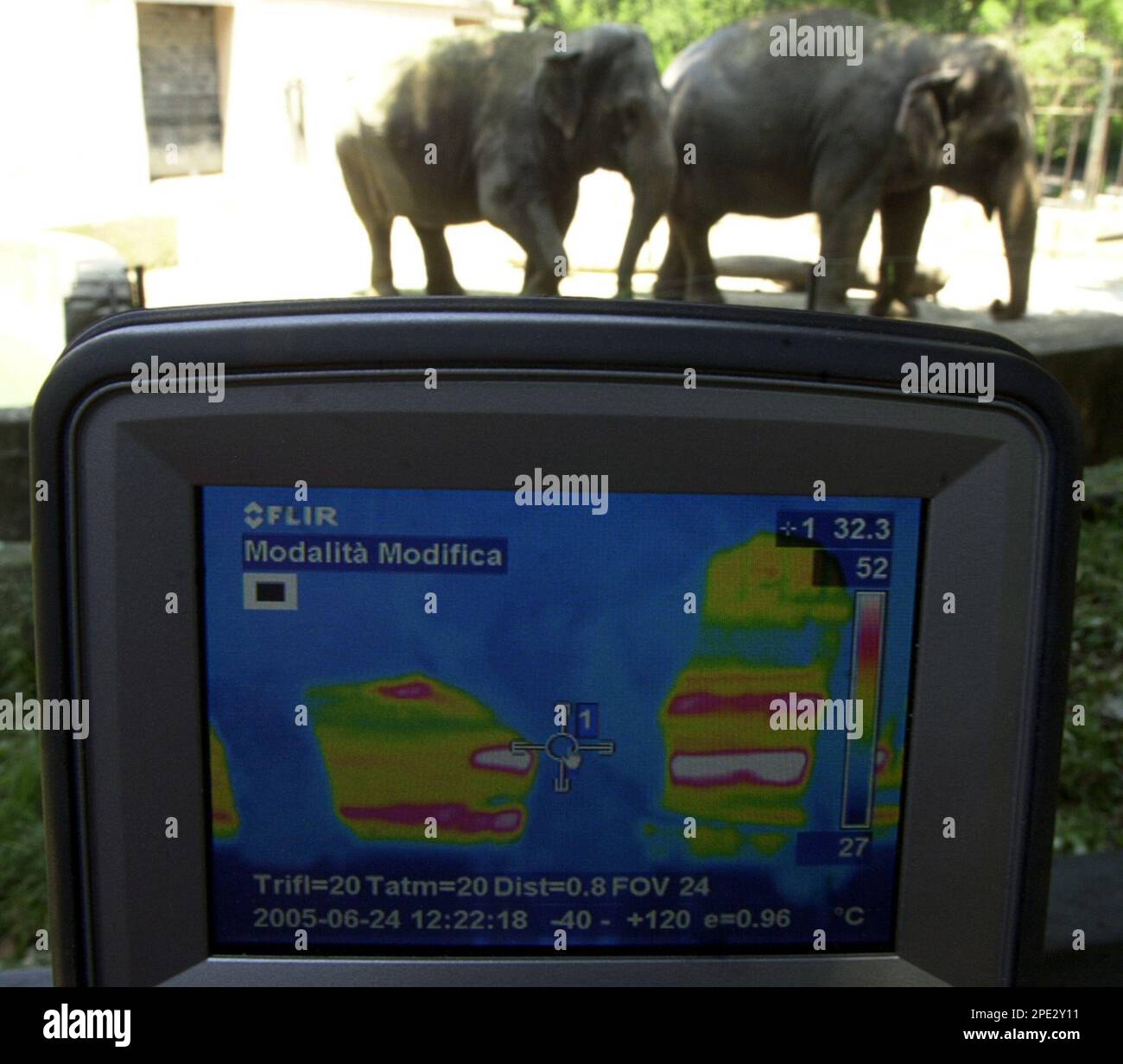 A thermal imaging camera from the Italian Fire Department is pointed ...