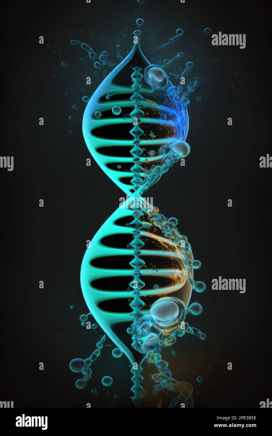 Matériel génétique à double hélice de l'ADN. Conception abstraite de ...