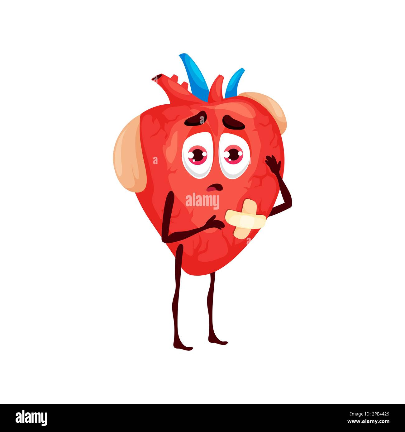 Cœur corps malade caractère d'organe. Vecteur de dessin animé système ...