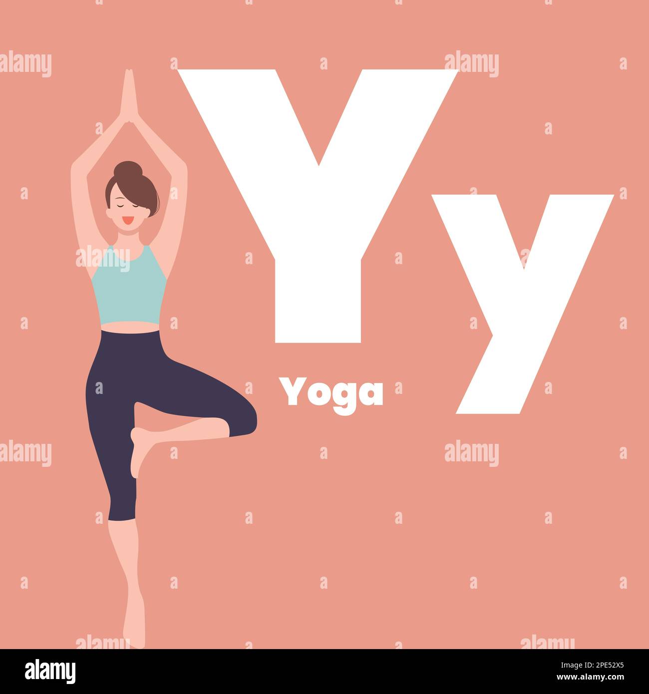 Les enfants adorables ABC alphabet mots de flashcard avec la lettre y ...