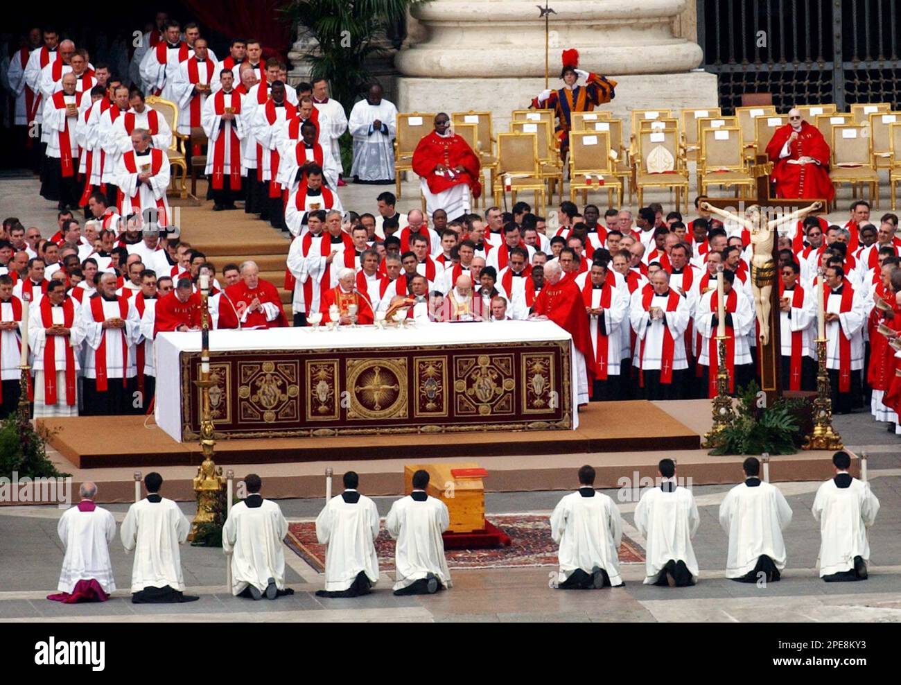 German Cardinal Joseph Ratzinger, center of the altar, celebrates the ...
