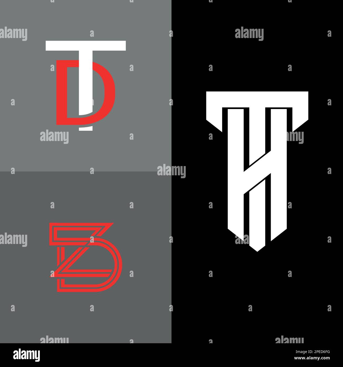 Logo lettre, logo td, logo TH, logo zd, logo td TH zd et logo minimal ...