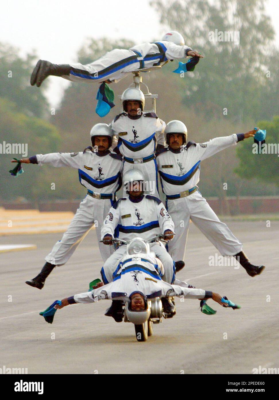 Indian army soldiers from Dare Devils group present a formation on a ...