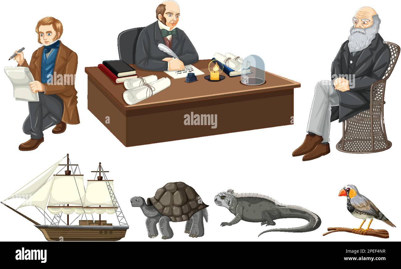 Charles darwin drawing Banque d'images vectorielles - Alamy
