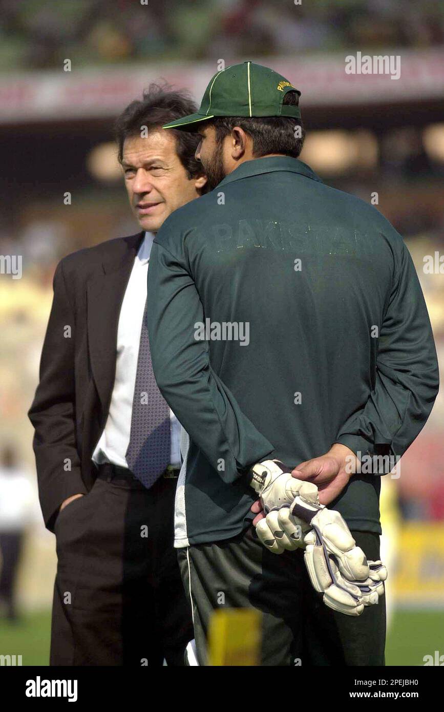 Former Pakistani cricketer Imran Khan, left, and Captain of the ...