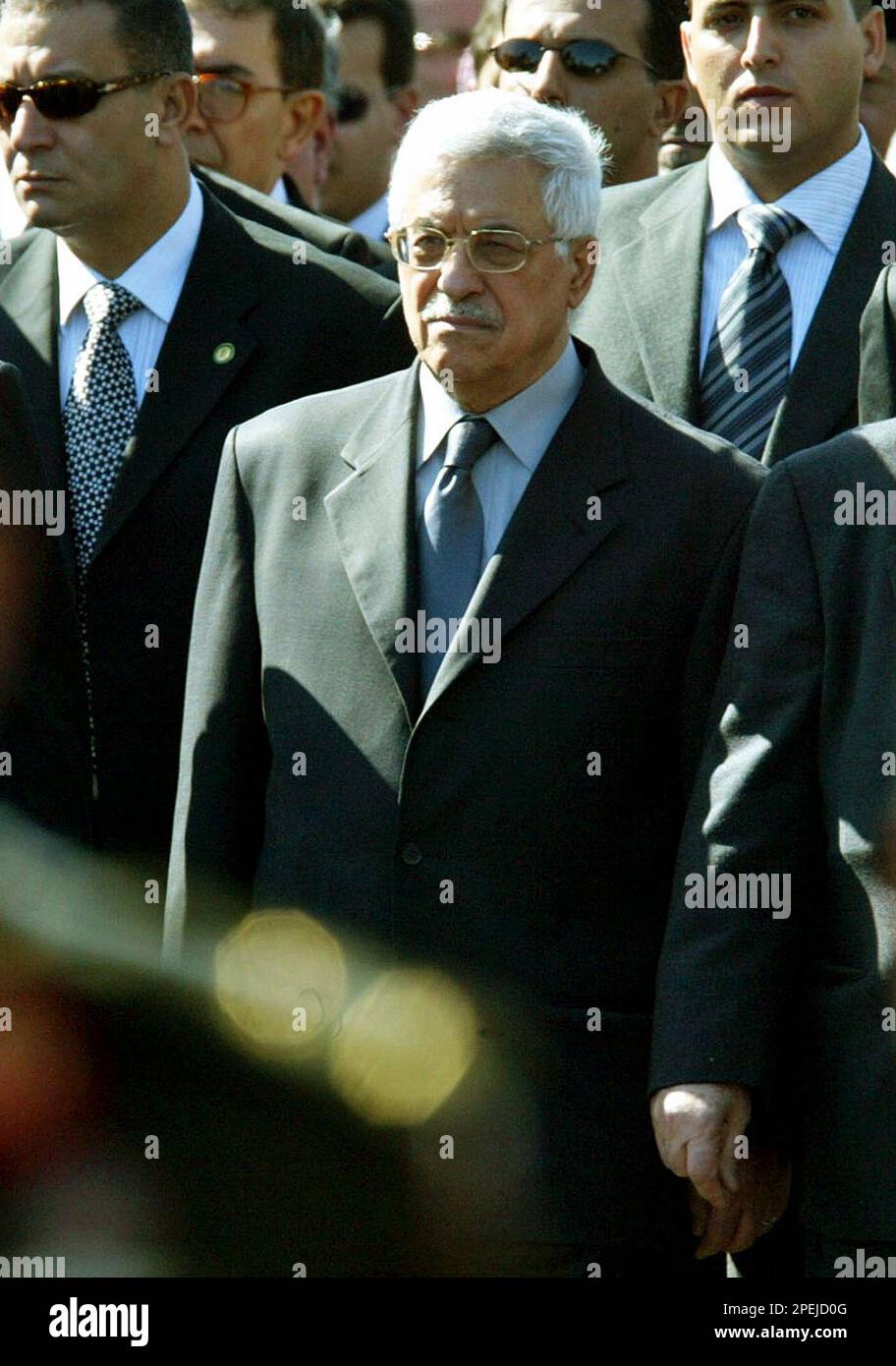 Former Palestinian Prime Minister Mahmoud Abbas, center, now chosen as ...