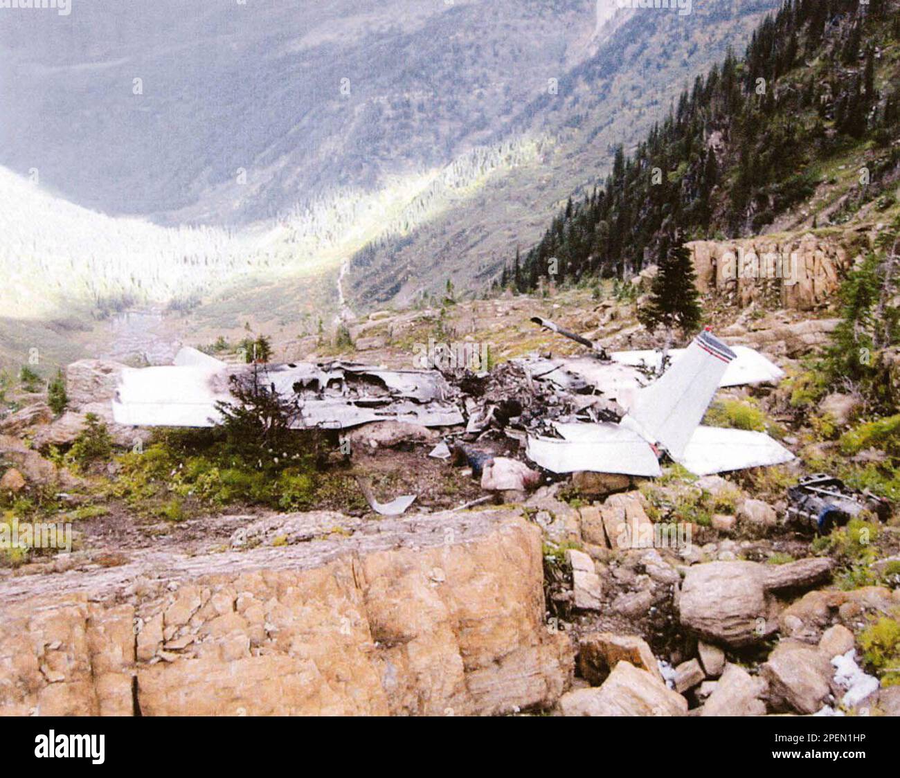 ** EDITORS NOTE GRAPHIC CONTENT ** The wreckage of a single-engine ...