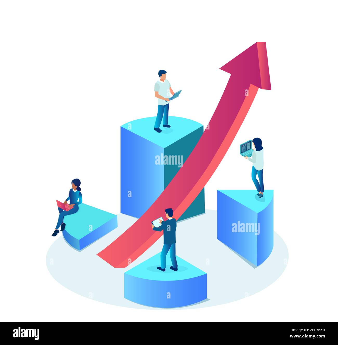 Economic development team Banque d'images vectorielles - Alamy