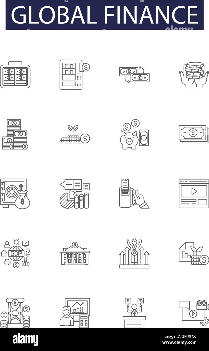 Symboles et signes vectoriels de la ligne de financement mondiale ...
