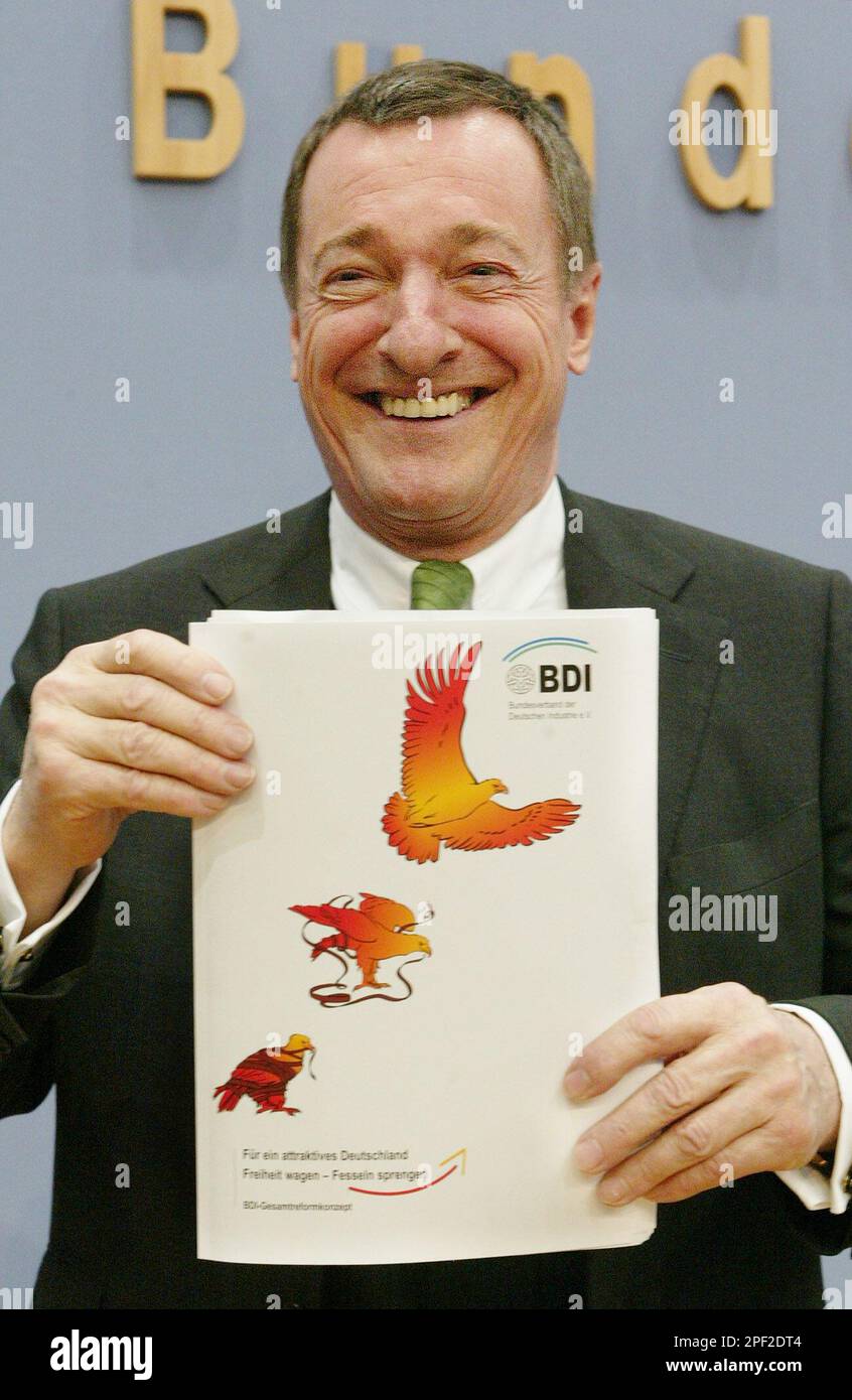Der Praesident der Bundesvereinigung der deutschen Industrie (BDI ...