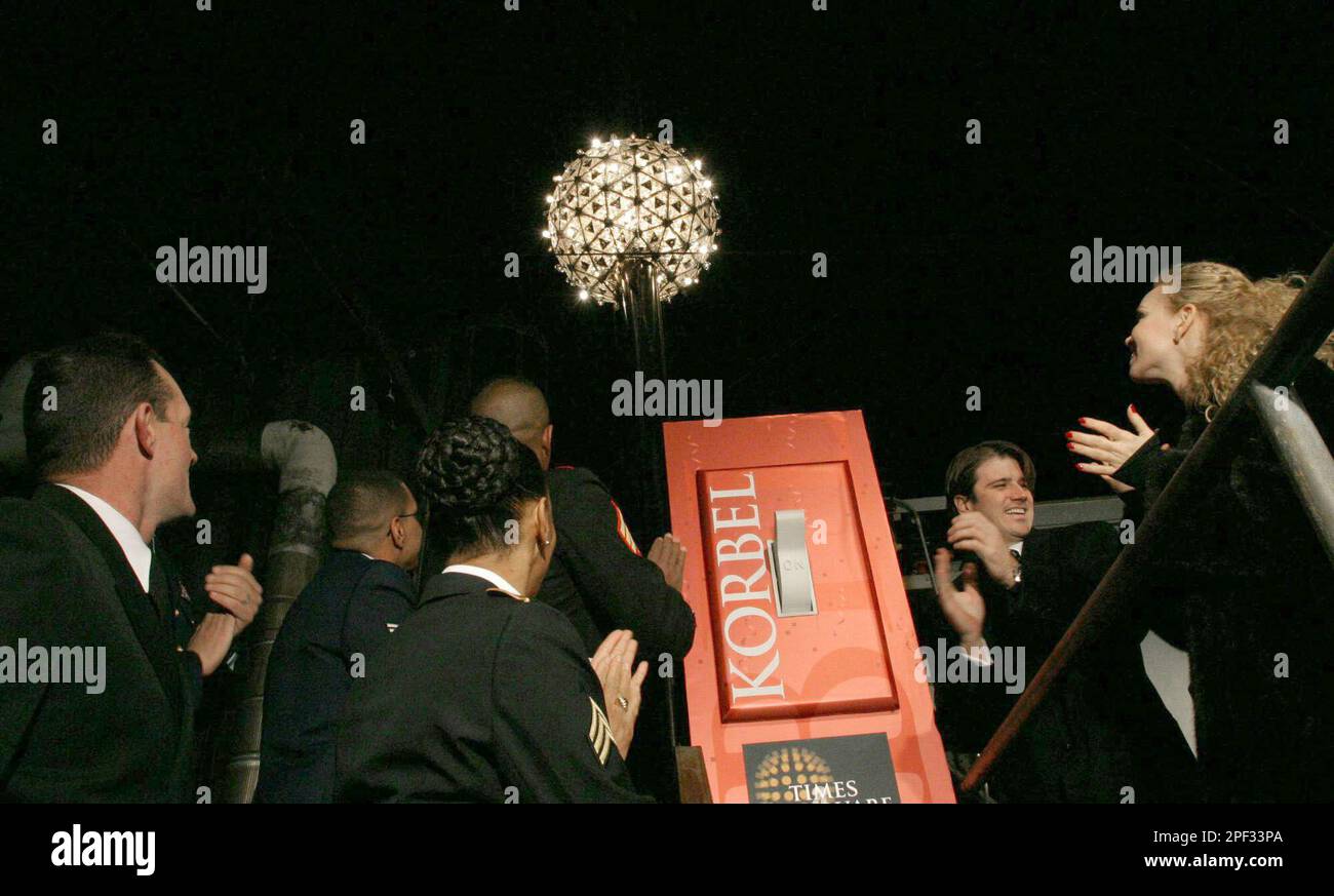 Members of the U. S. amed forces, left side of the giant light switch ...