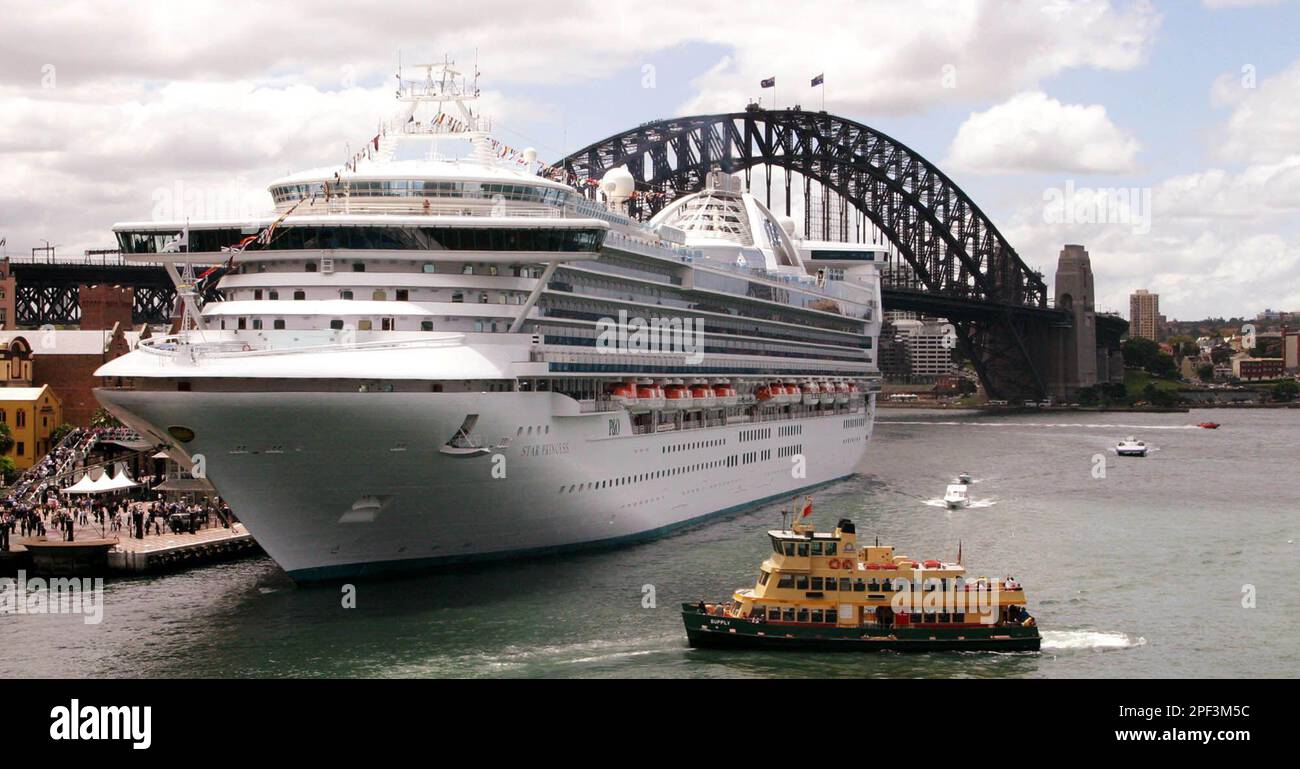 The Megaliner Star Princess is pictured docked at Sydney's Circular ...