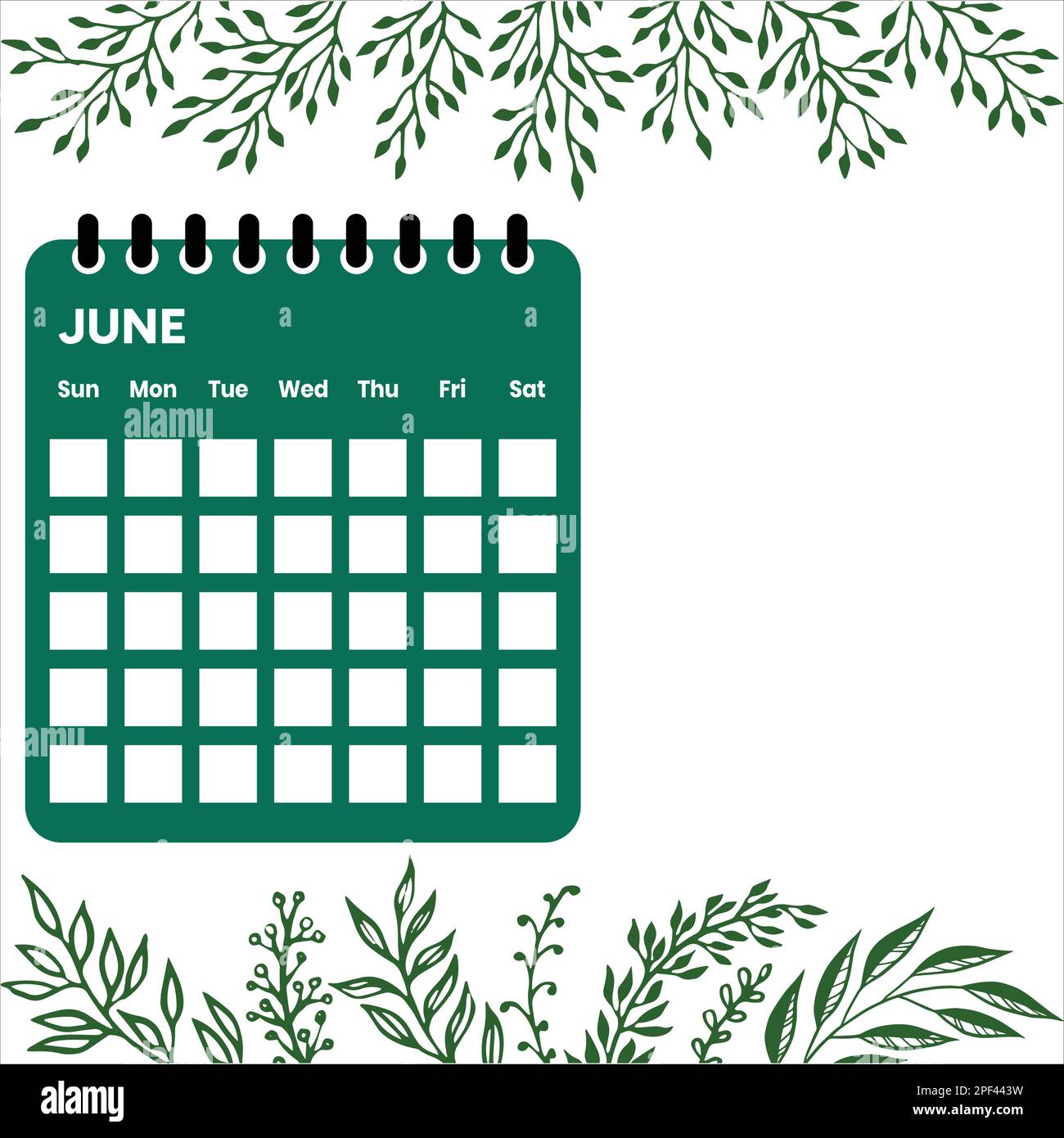 Calendrier de juin Banque d'images vectorielles - Alamy